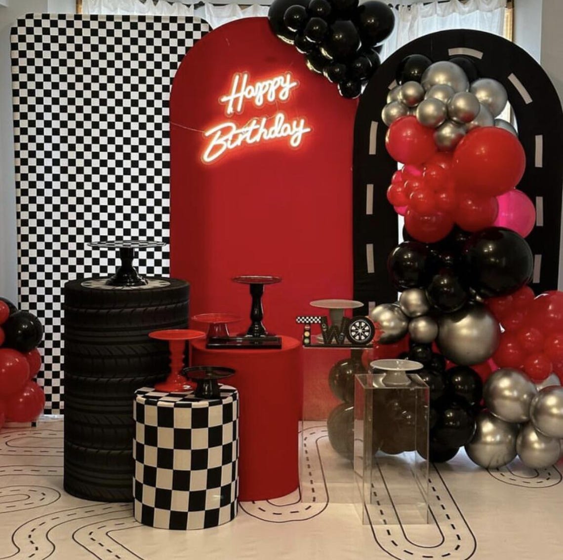 Race Car Arch Backdrop Cover: Checkered 1st Birthday Party Decor - Etsy