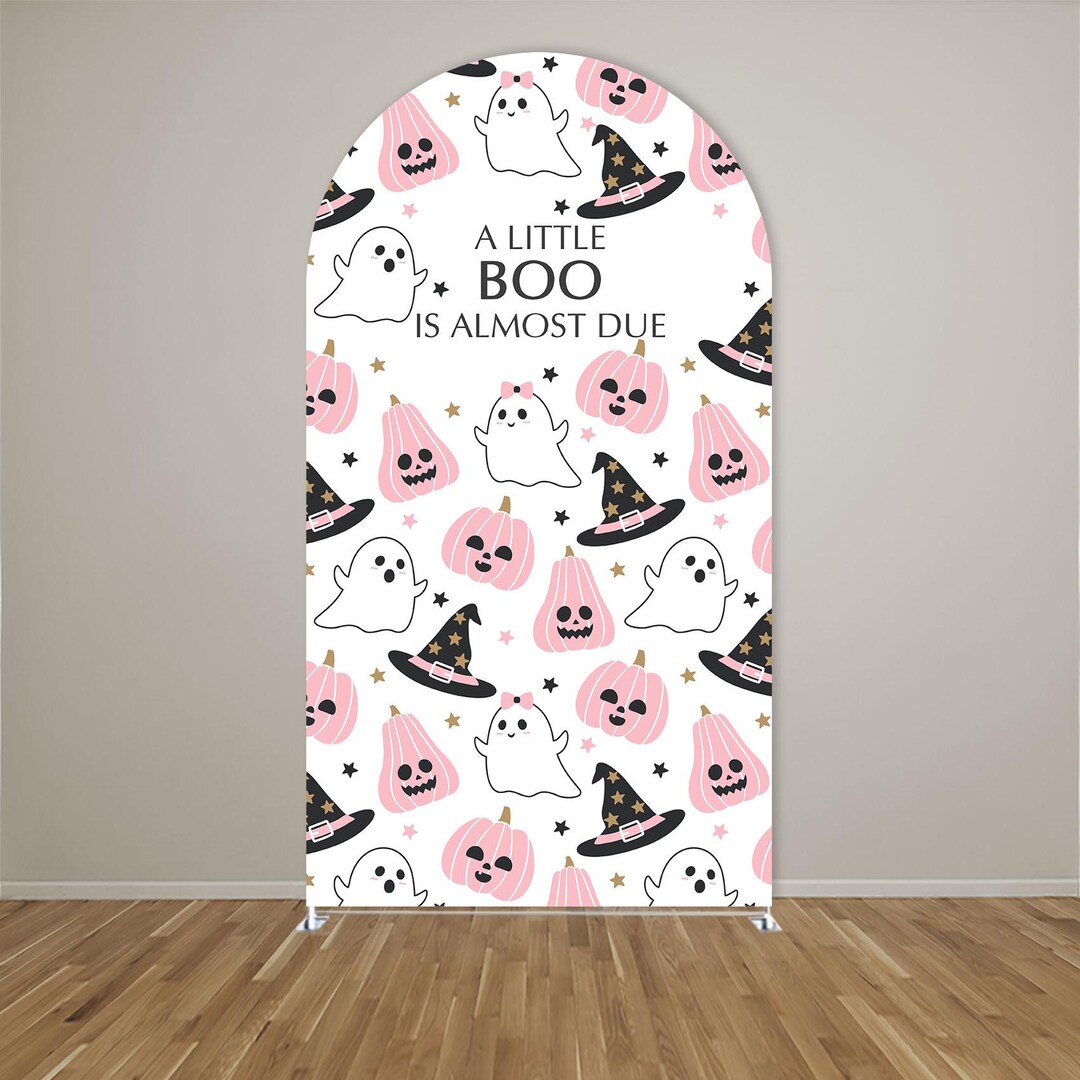 A Little Boo is Almost Due Arch Backdrop Cover Spooky Halloween Baby ...