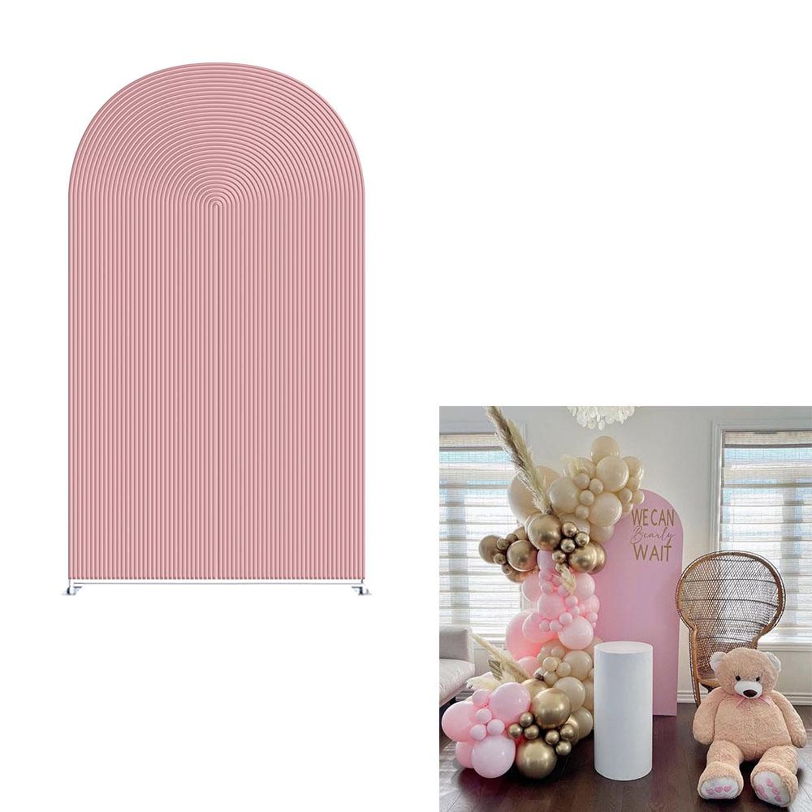 Pink Bear Baby Shower Arch Backdrop Cover: We Can Bearly Wait Theme - Etsy