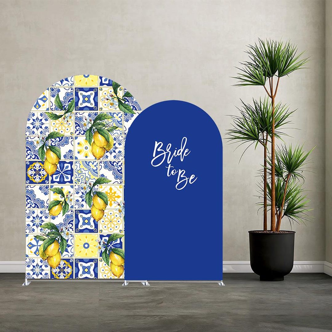 Positano Lemon Tile Arch Backdrop Cover: Mediterranean Bridal Shower ...
