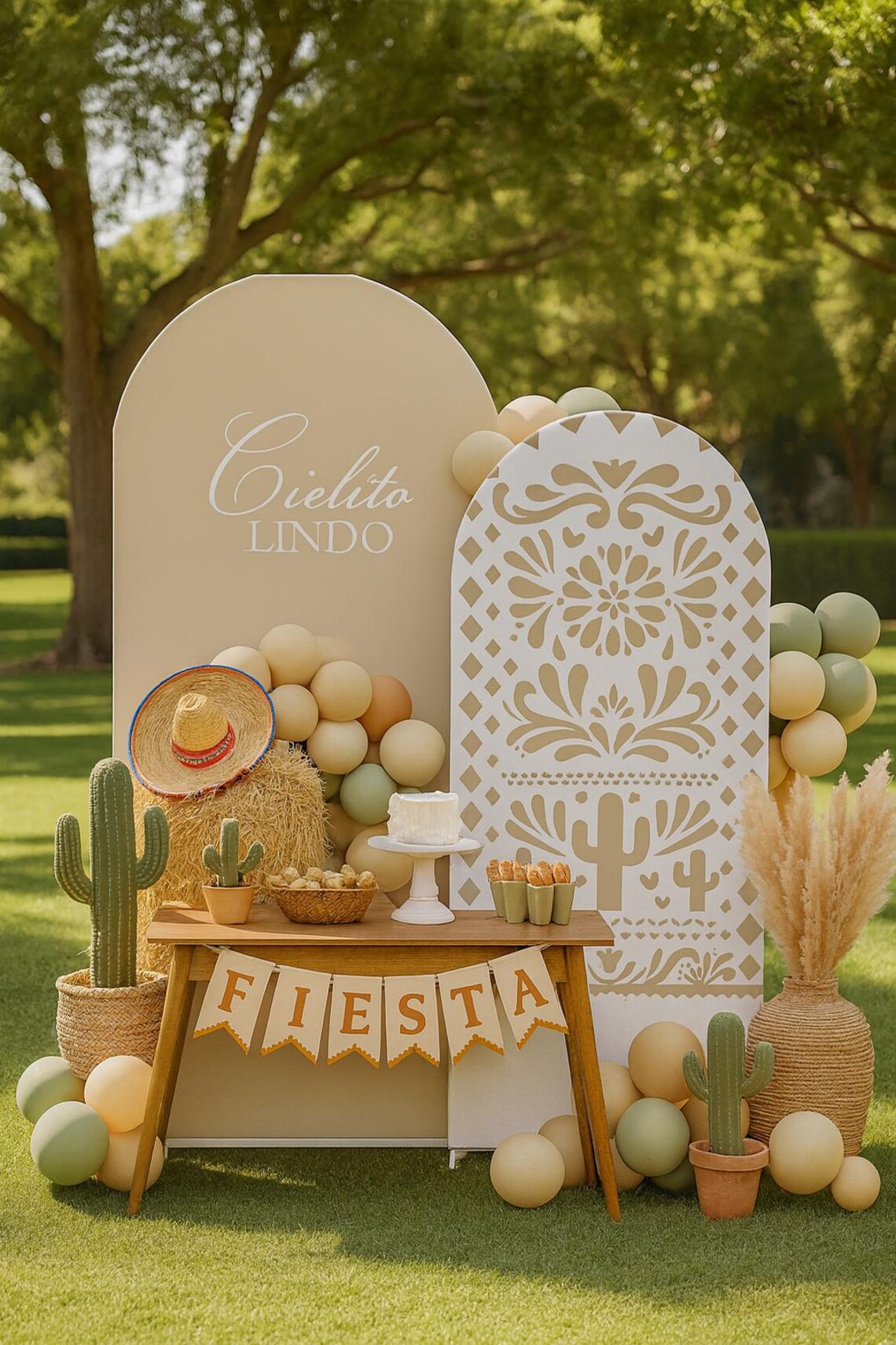 Beige Fiesta Arch Backdrop Cover: Cielito Lindo Mexican Decor - Etsy
