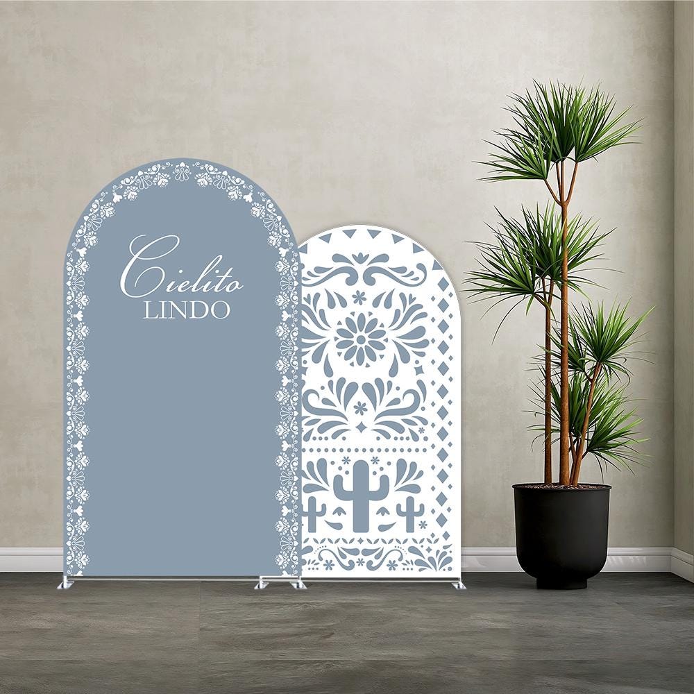 Dusty Blue Fiesta Arch Backdrop Cover: Spandex Cielito Lindo Decor - Etsy