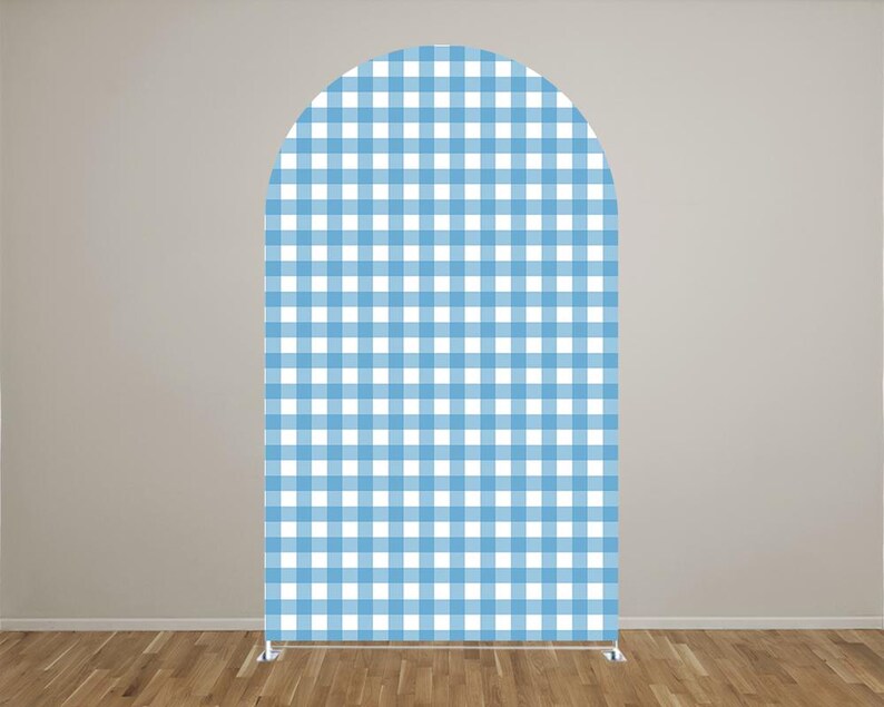 Blue Plaid Arch Backdrop Cover: Baby Shower,bow Boss Birthday Party ...