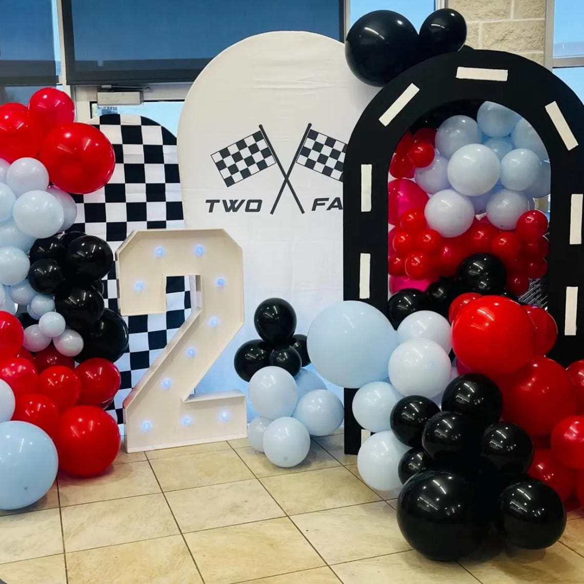 Race Car Arch Backdrop Cover: Checkered 1st Birthday Party Decor - Etsy