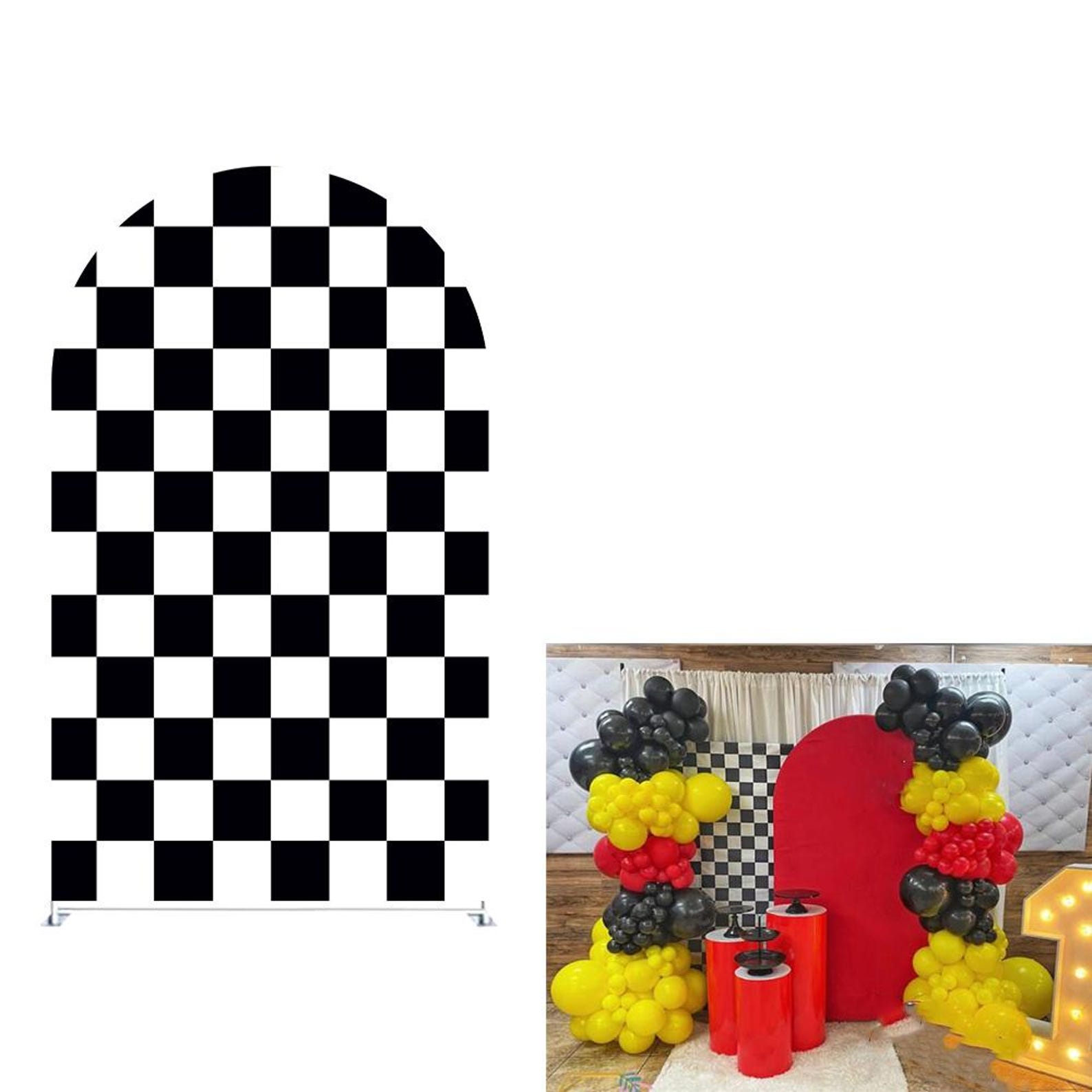 Race Car Arch Backdrop Cover: Checkered 1st Birthday Party Decor - Etsy