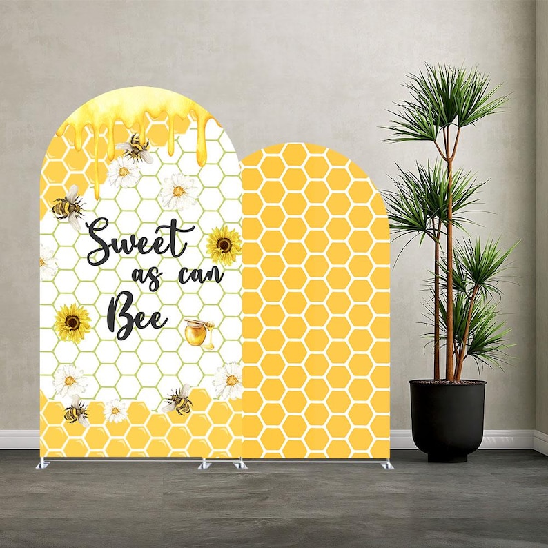 Arch Backdrop Cover: Sweet Bee Baby Shower, Bee Birthday Party Fiesta ...
