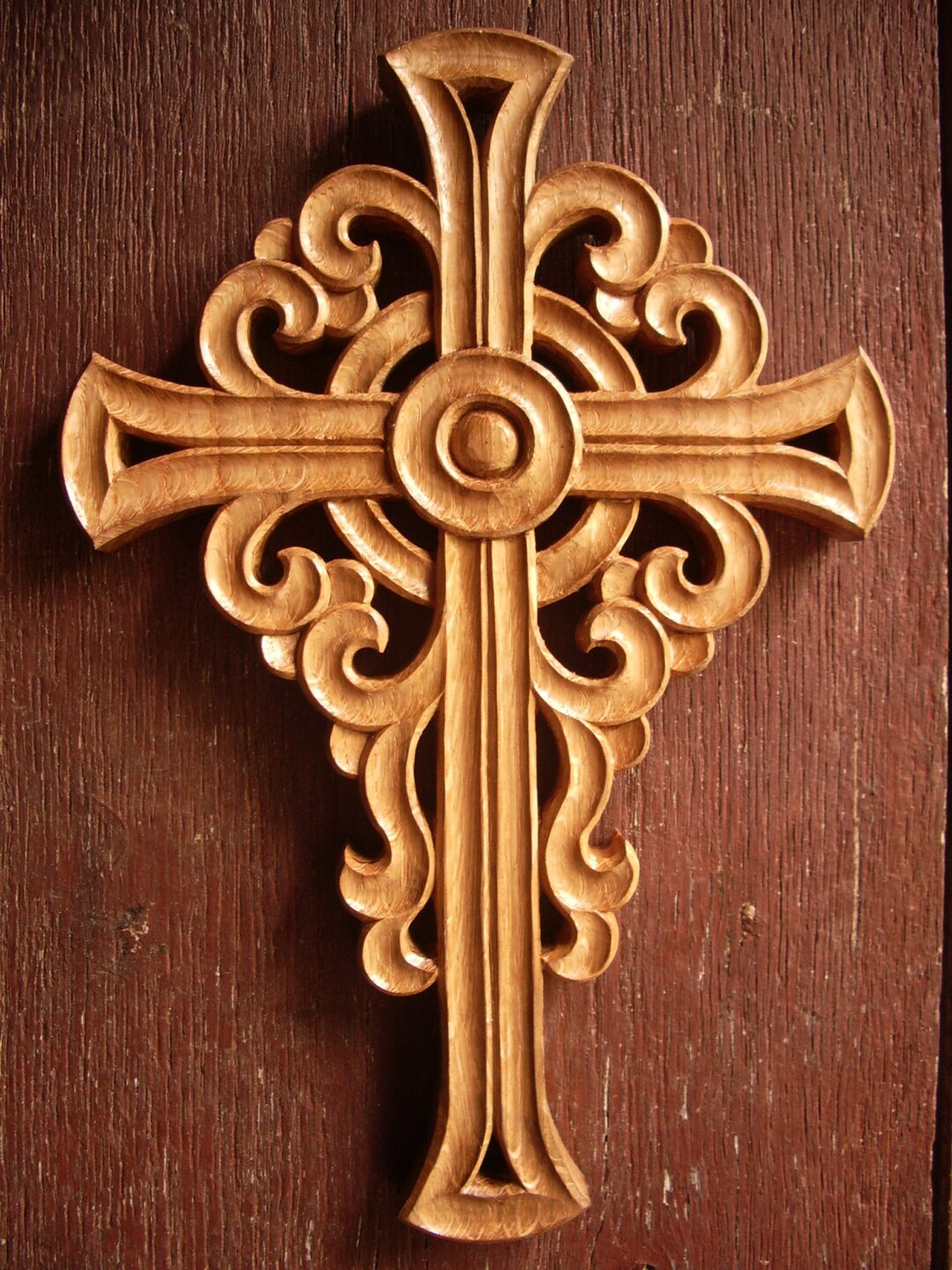 Wooden Cross Crucifix Openwork Woodcarving Home Dеcor Wall Hanging Wood ...