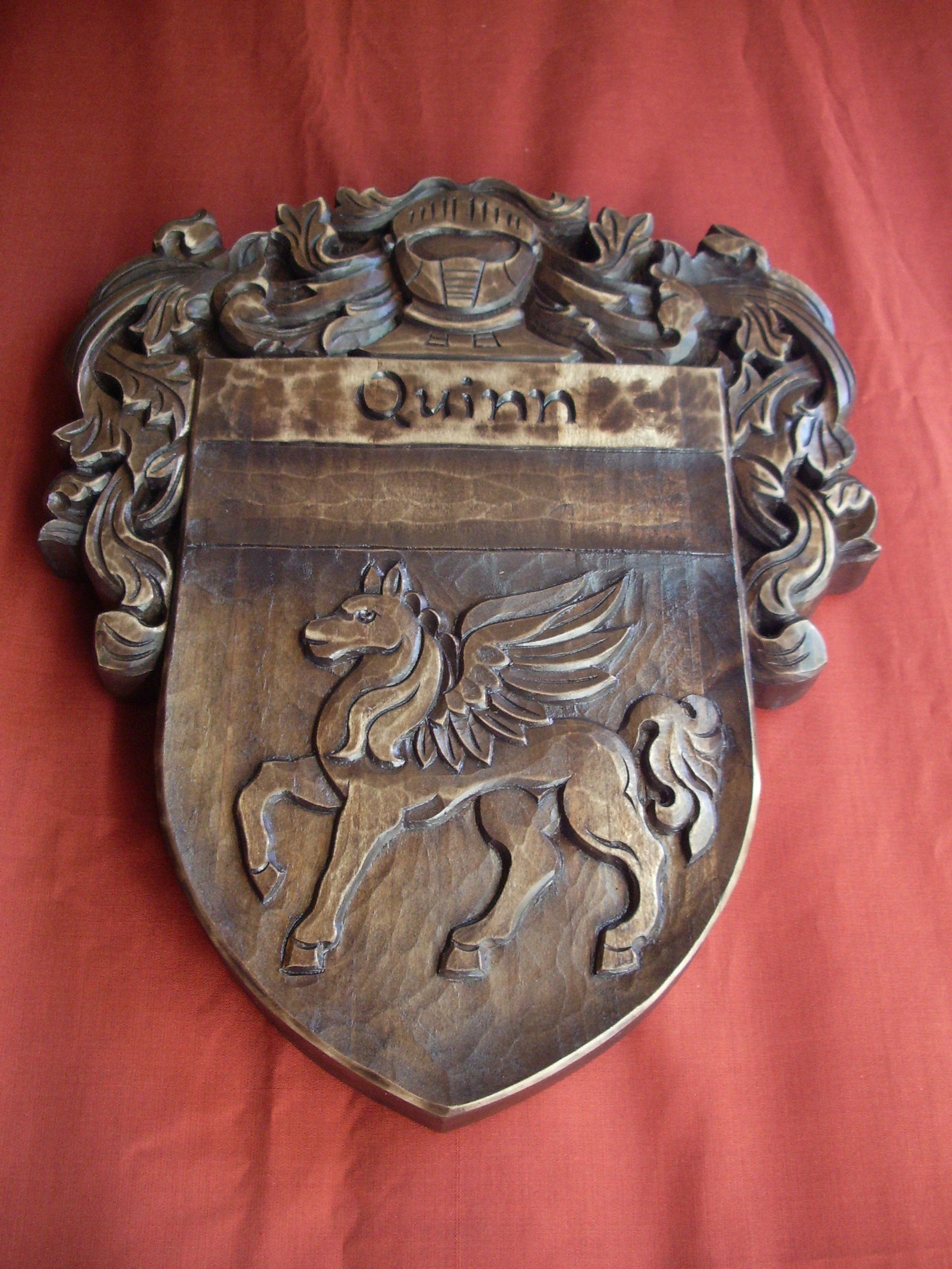 Heraldic Shield Custom Family Crest Coat of Arms Personalized Wooden ...