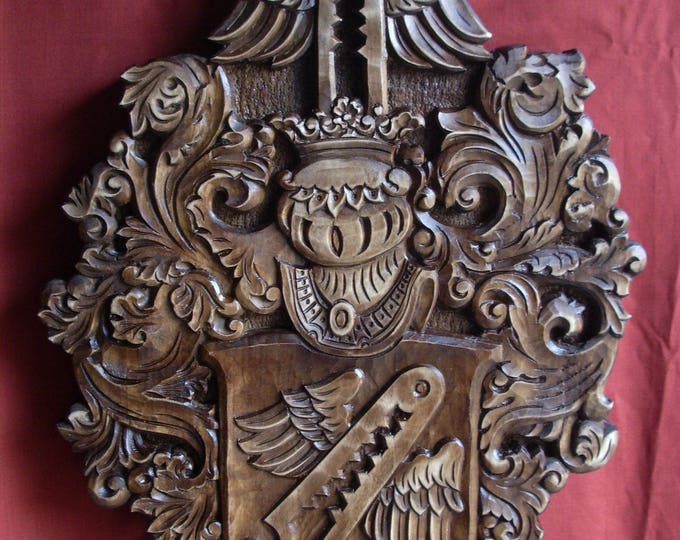 Custom Family Crest Coat of Arms Personalized Family Shield Wooden ...