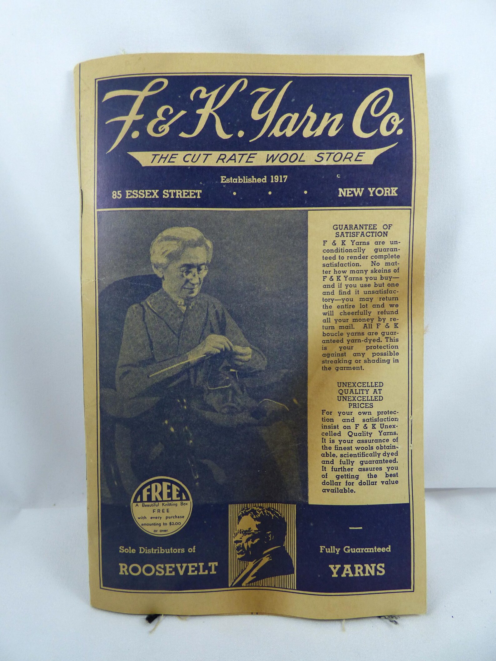 1940's F. & K. Yarn Co. Sales Booklet Yarn Samples Prices - Etsy