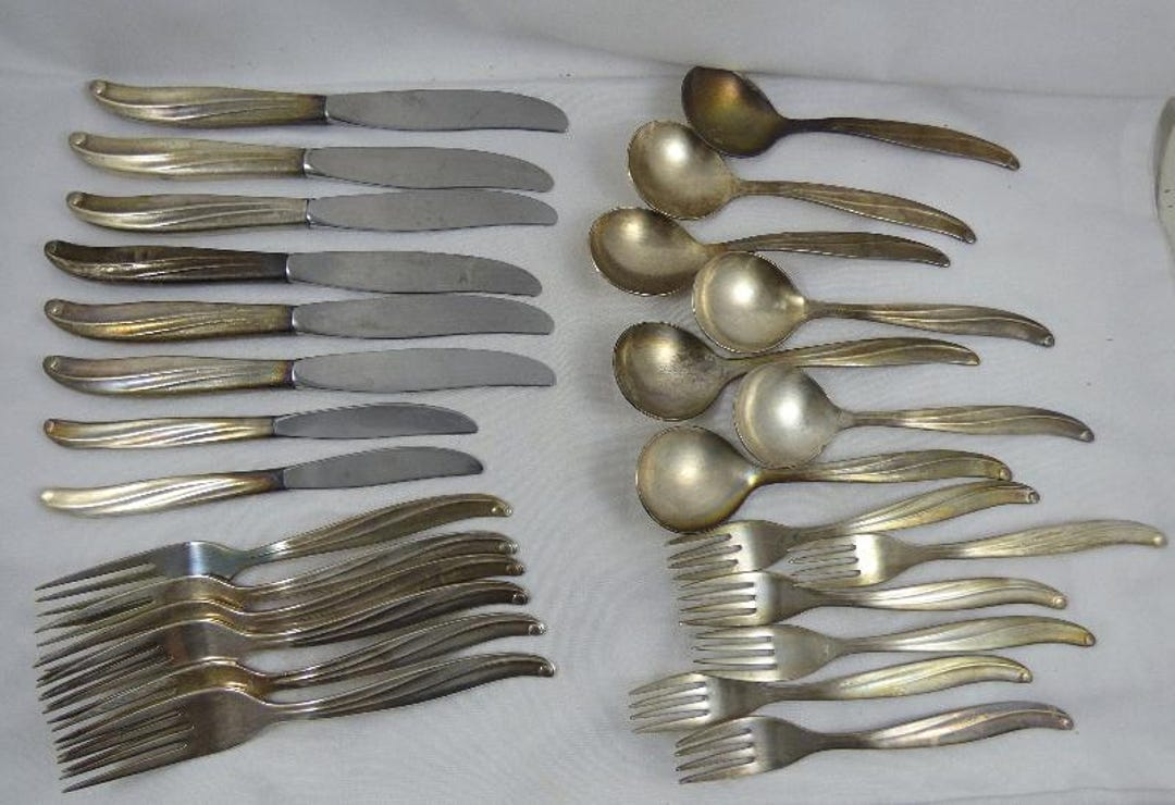 Vintage TWA Airlines Silverware - 27 Piece Lot International Silver Co ...