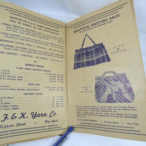 1940's F. & K. Yarn Co. Sales Booklet Yarn Samples Prices - Etsy