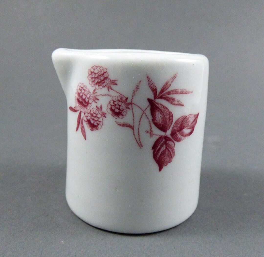 1951 Shenango China Restaurant Ware Individual Creamer Red Flower ...