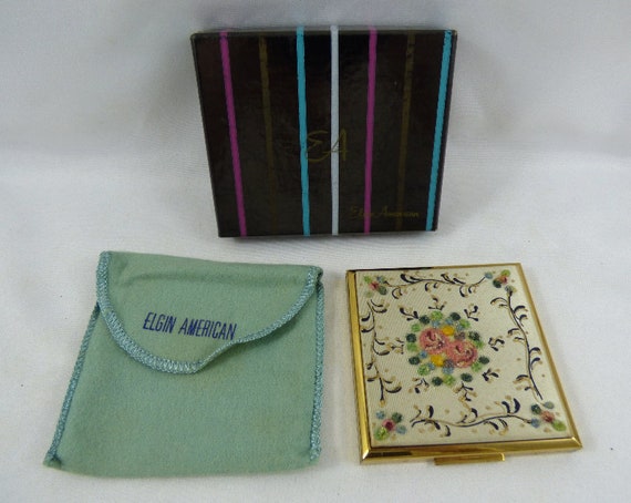 Vintage Elgin American Mirrored Compact Hand Painted … - Gem