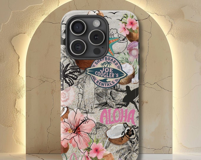Coconut Girl Collage Aesthetic Phone Case, Ocean Beach Inspired, Summer ...