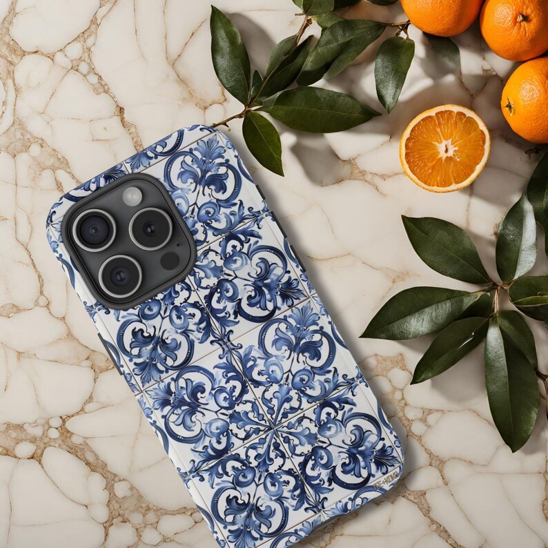 Porcelain Azulejo Blue Tile Mediterranean Design ,phone Tough Case ...