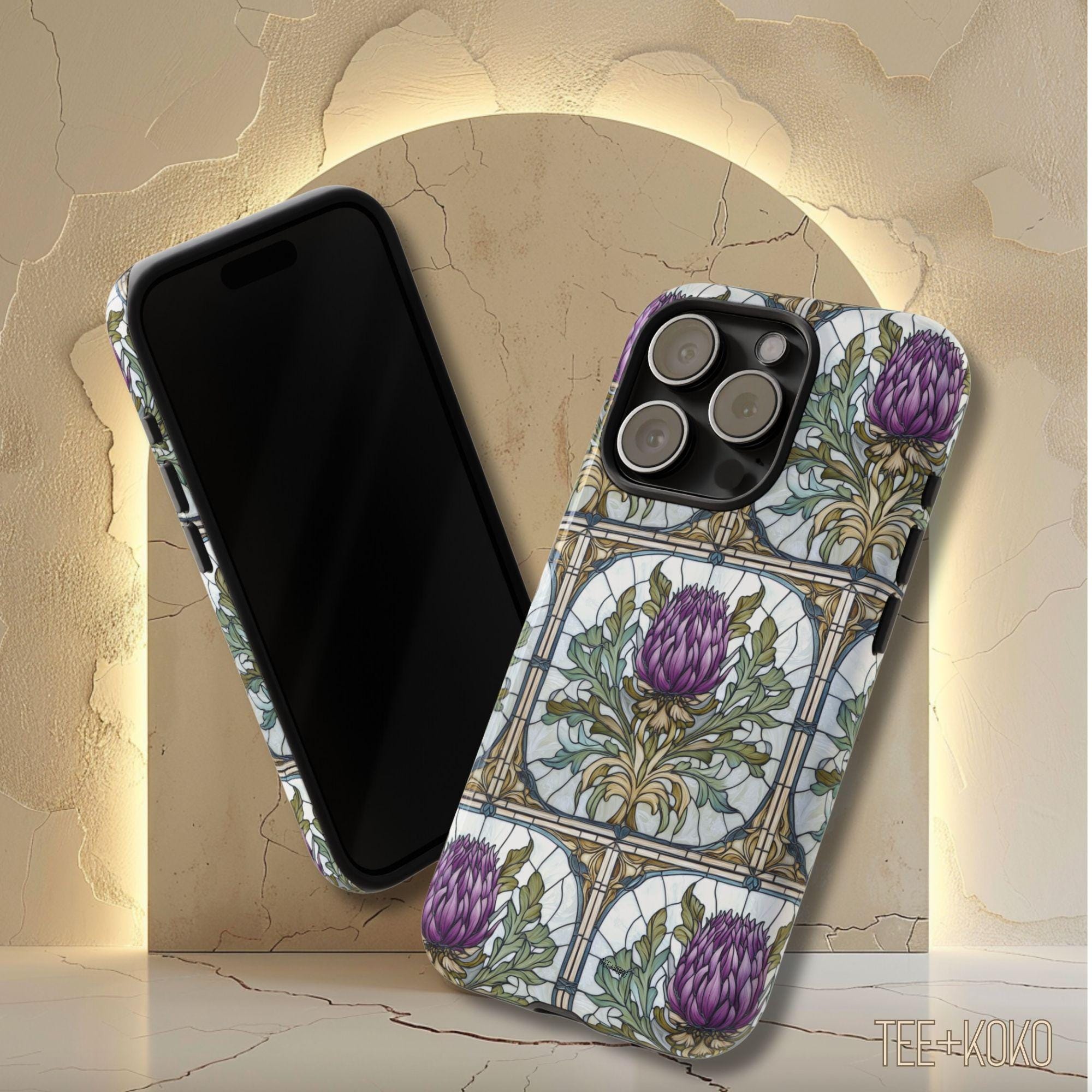 Scotland Thistle Faux Effect Stained Case, Scottish Thistle Phone Case ...