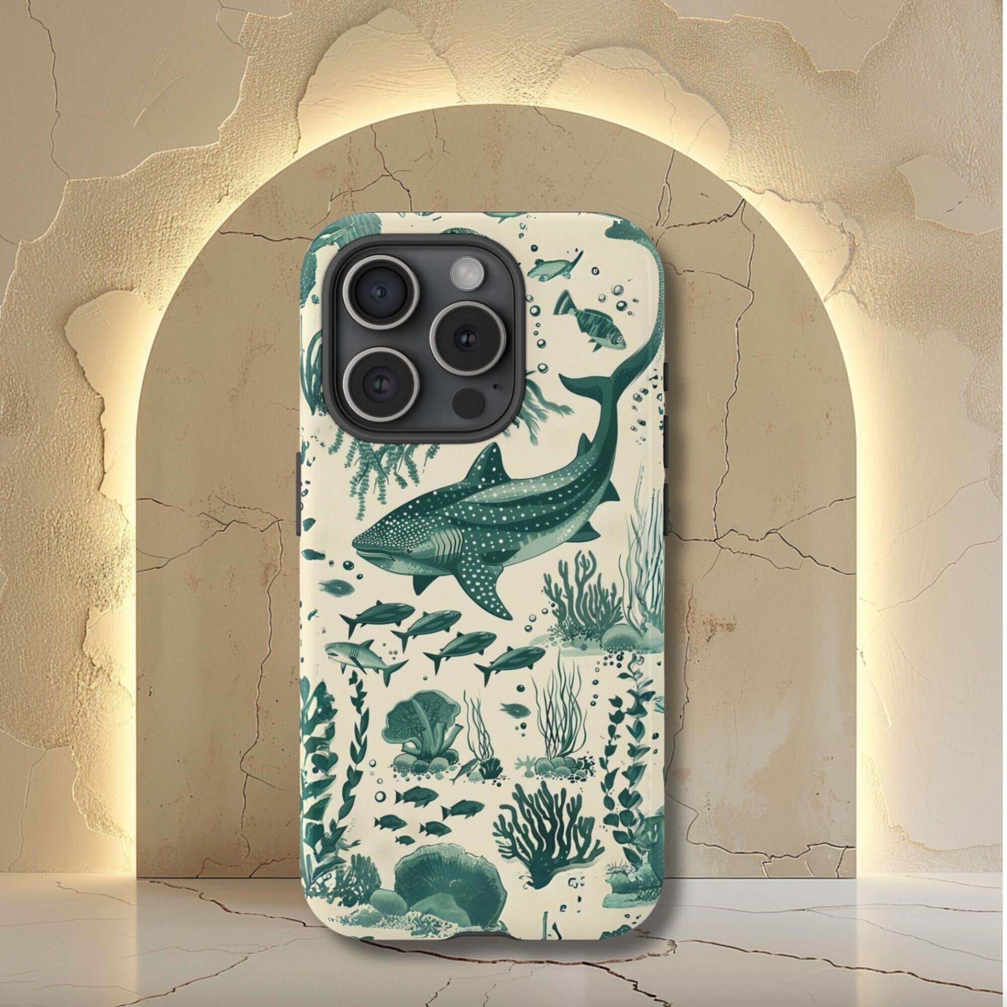 Whale Shark Collage ,coral Reef Scene Phone Case ,ocean Sea Jellyfish ...