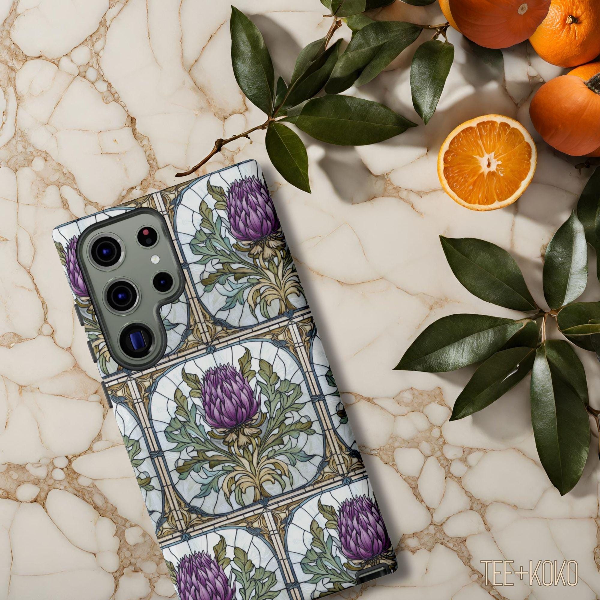 Scotland Thistle Faux Effect Stained Case, Scottish Thistle Phone Case ...