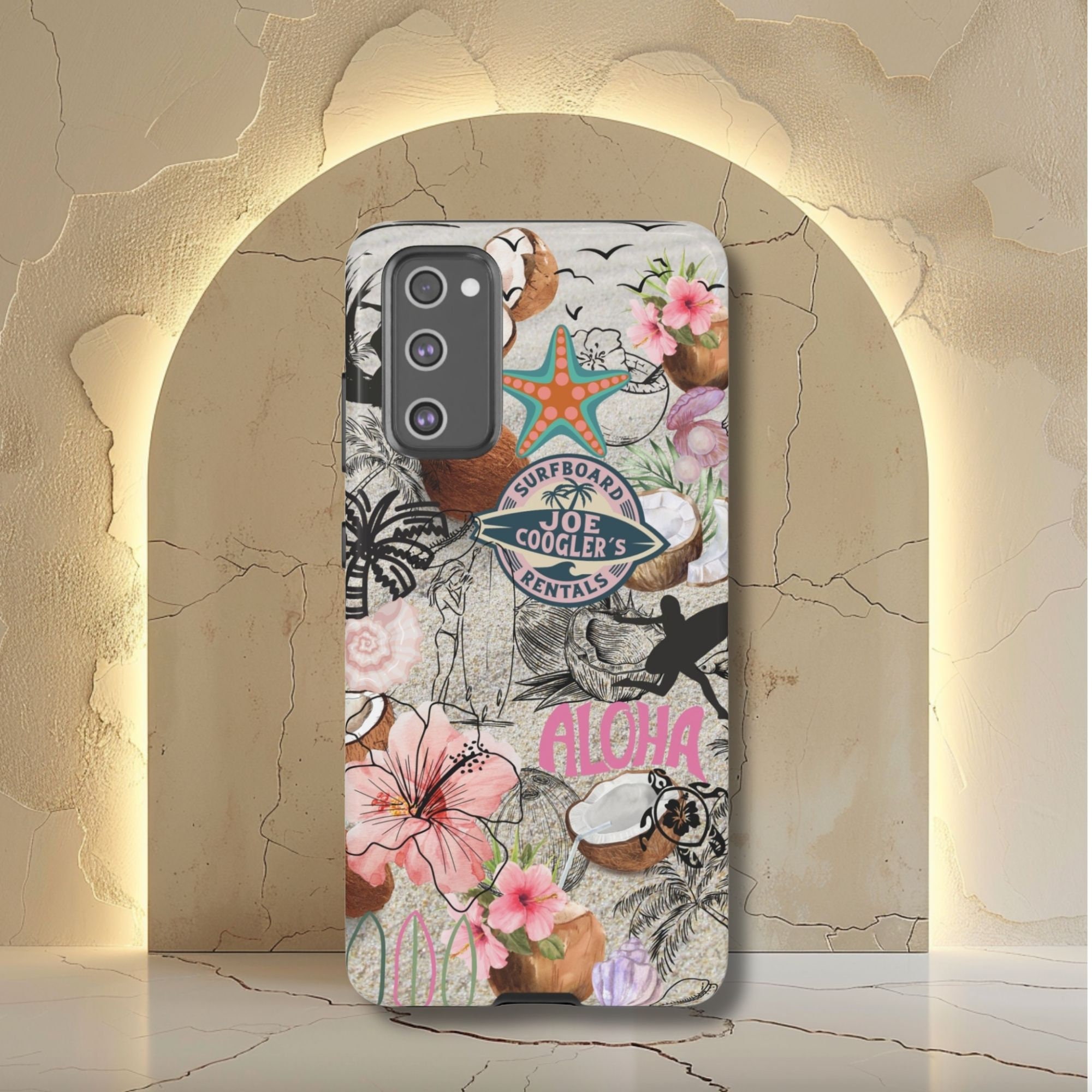 Coconut Girl Collage Aesthetic Phone Case, Coastal Beach Inspired ...