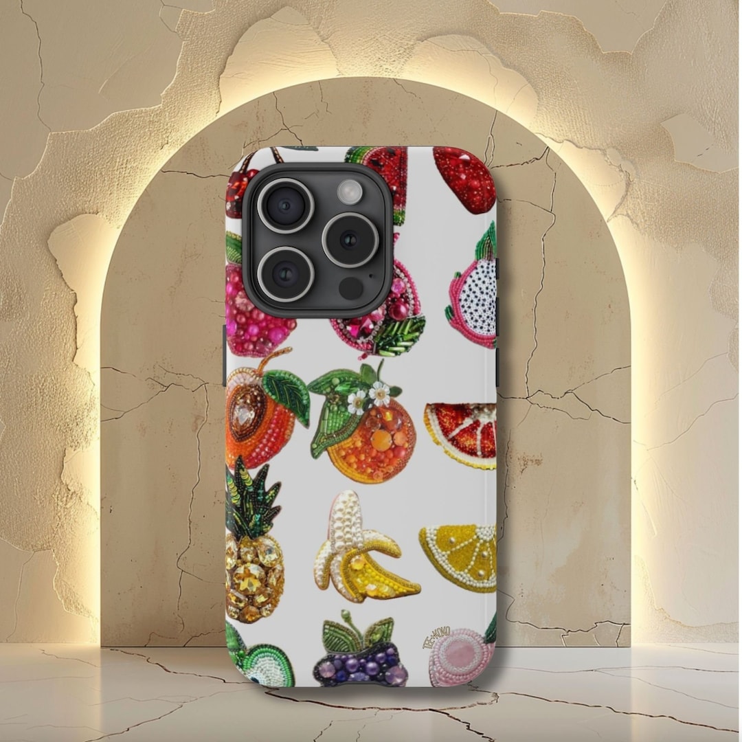 Fruit Collage Phone Case, Beaded Print Fruit Phone Case,iphone 15 14 13 ...