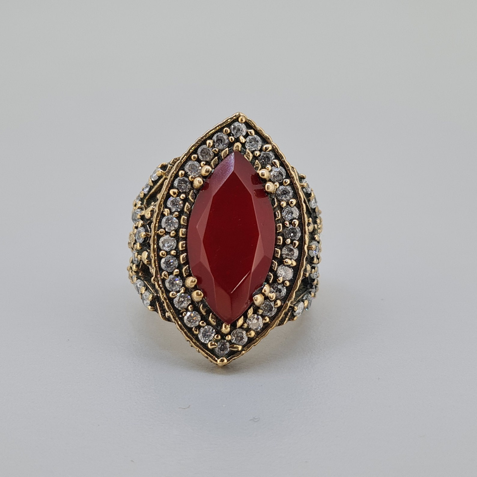 Turkish Hurrem Design Ring Handmade Jewelry Marquise Cut Ruby - Etsy