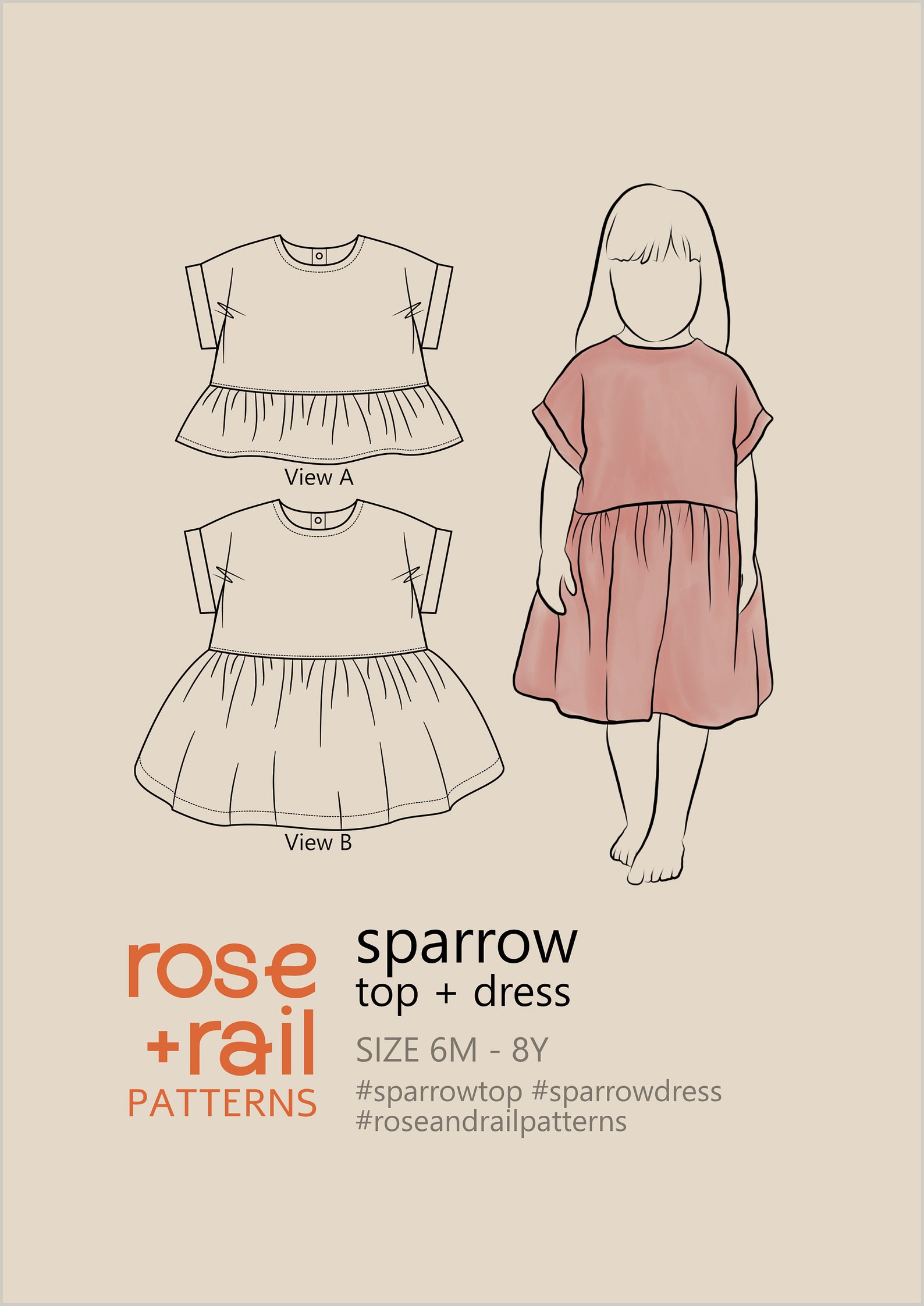 Oversized Dress Digital PDF Sewing Pattern, Boxy Dress Pattern, Girls ...