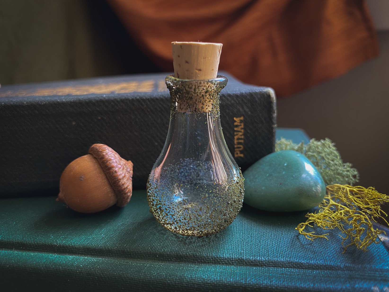 Blue/green textured Mini Potion Bottle