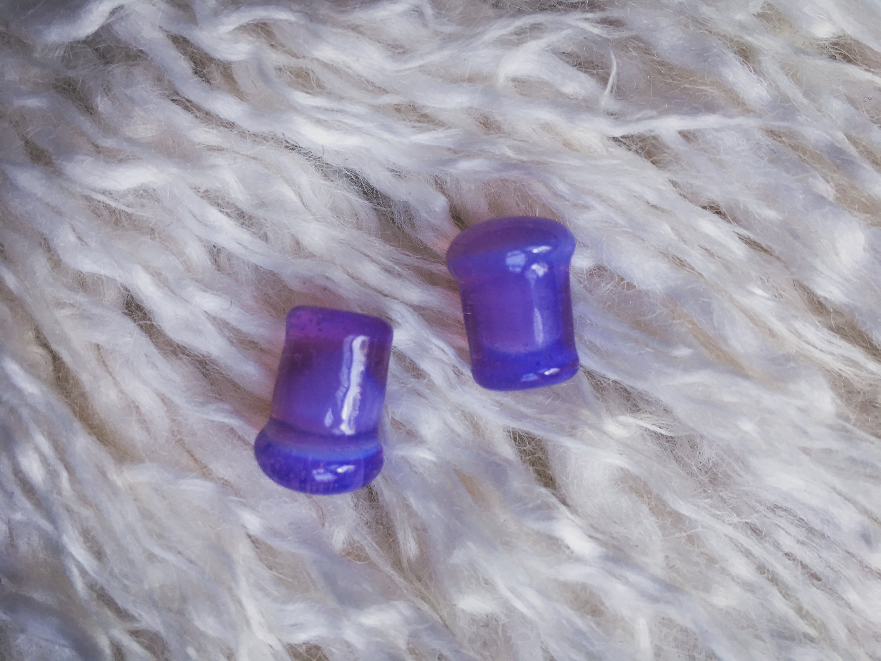 Purple slime plugs- 8mm Glass Plugs
