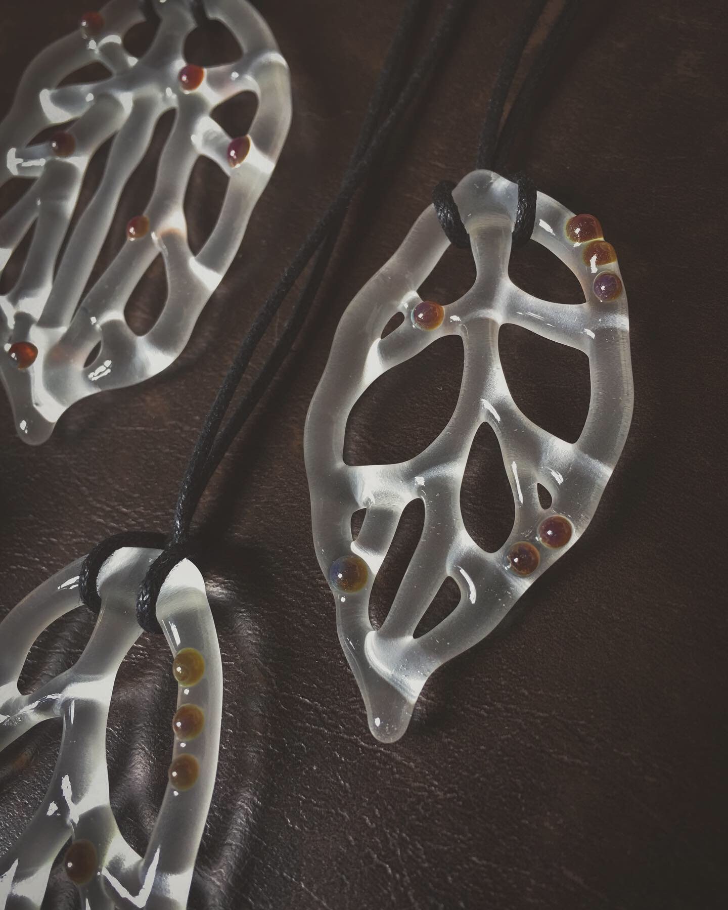 Handmade Glass Organic form pendants