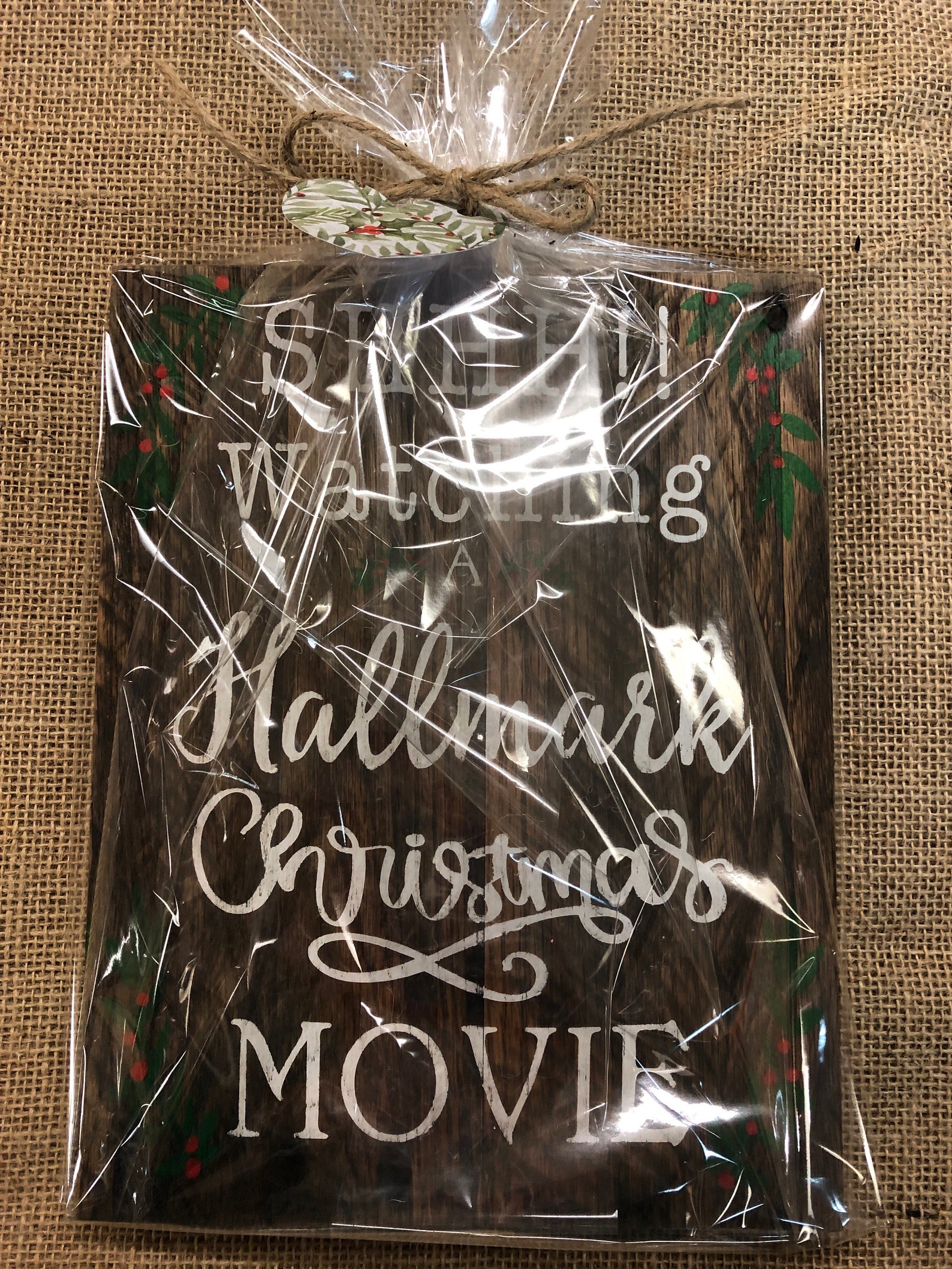 Farm House Rustic Wood Sign SHHH Watching a Hallmark Christmas Movie 7. ...