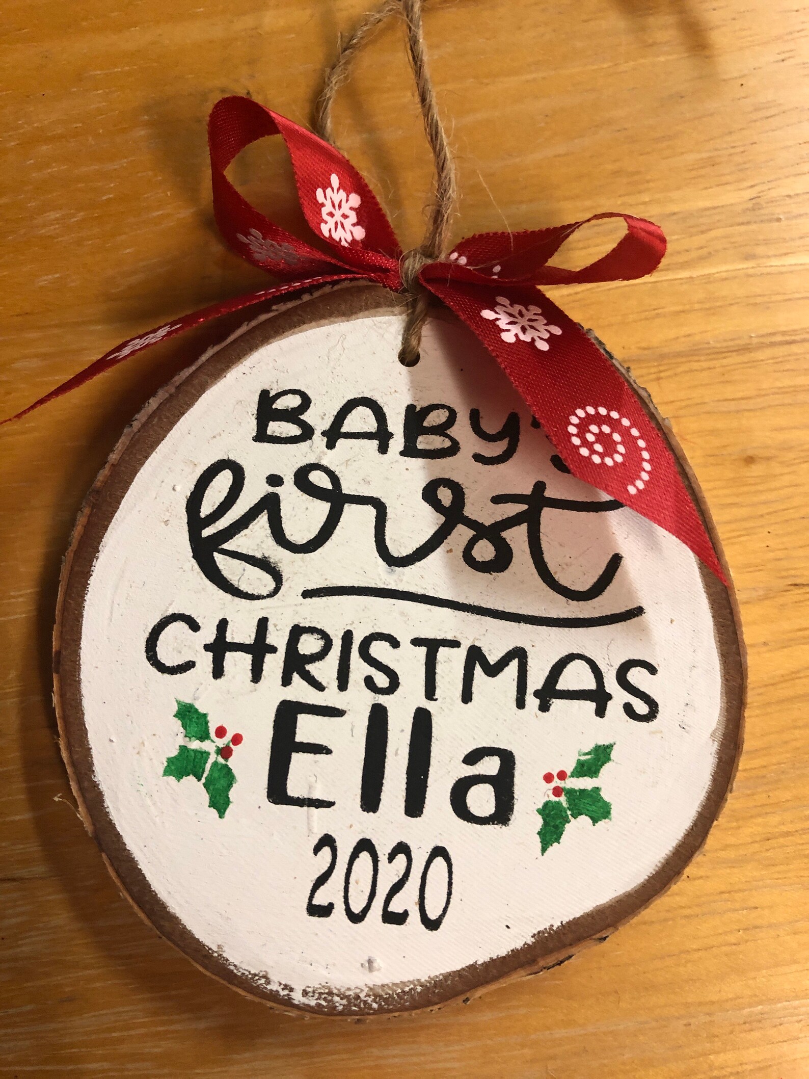 Personalized Christmas Ornaments Hand Painted Wood Tree Slices for All ...