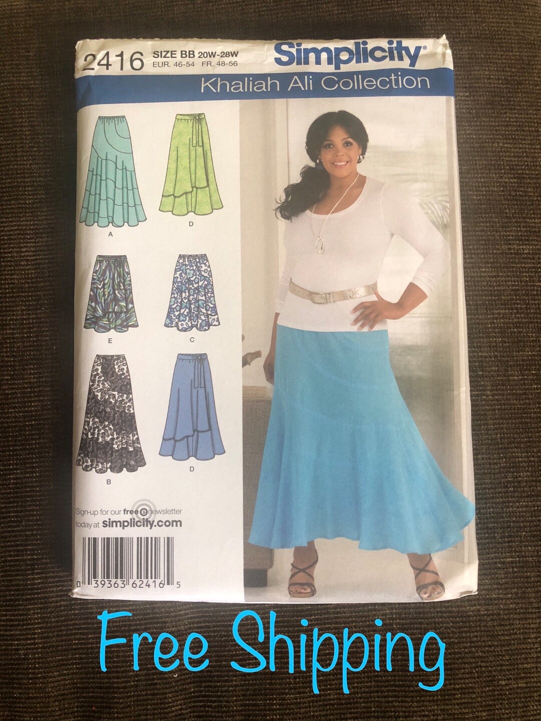 Simplicity 2416 Khaliah Ali Collection Size BB 20W-28W Misses/women’s ...