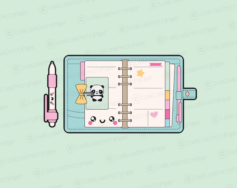 Premium Vector Clipart - Kawaii Planning Clipart - Kawaii Planner Clip ...