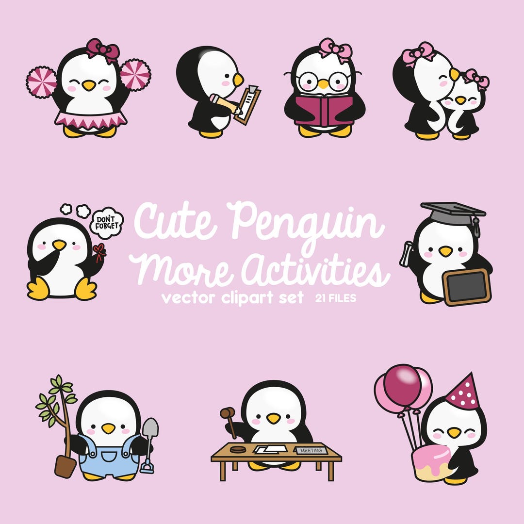 Premium Vector Clipart - More Kawaii Penguins - More Cute Penguins ...