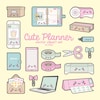 Premium Vector Clipart - Kawaii Planning Clipart - Kawaii Planner Clip ...