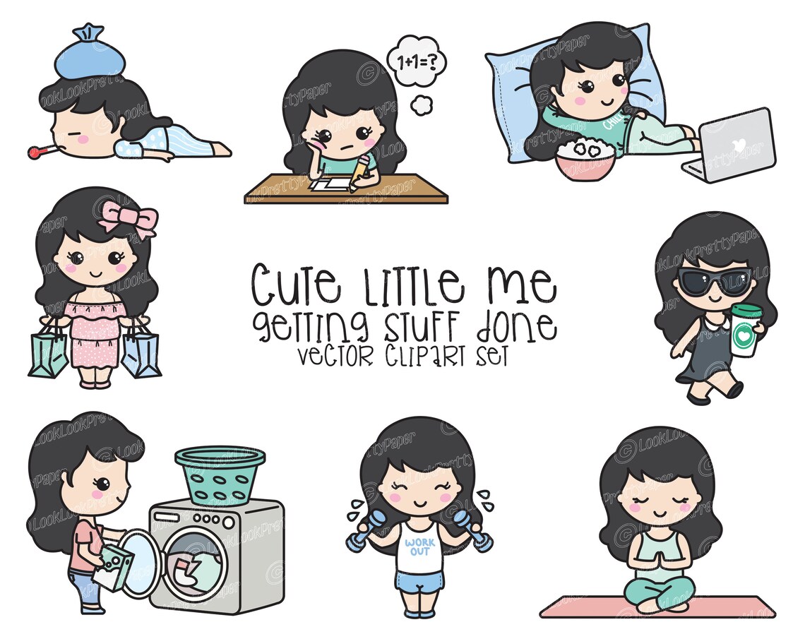 Premium Vector Clipart Cute Me Kawaii Girl Cute Girl - Etsy Canada