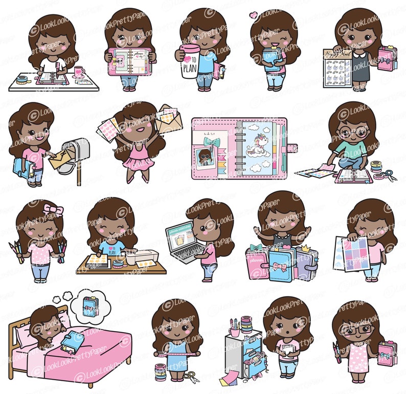 Premium Vector Clipart Kawaii Me Cute Me Planner Addict - Etsy