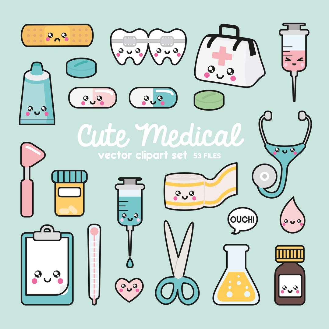 Premium Vector Clipart - Kawaii Doctor Clipart - Kawaii Clip Art Set ...