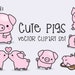 Premium Vector Clipart Kawaii Pigs Cute Pigs Clipart Set - Etsy