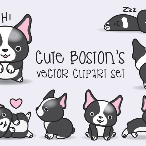 Premium Vector Clipart Kawaii Pugs Cute Pugs Clipart Set - Etsy