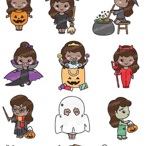 Premium Vector Clipart - Kawaii Halloween Girl - Cute Me Halloween ...