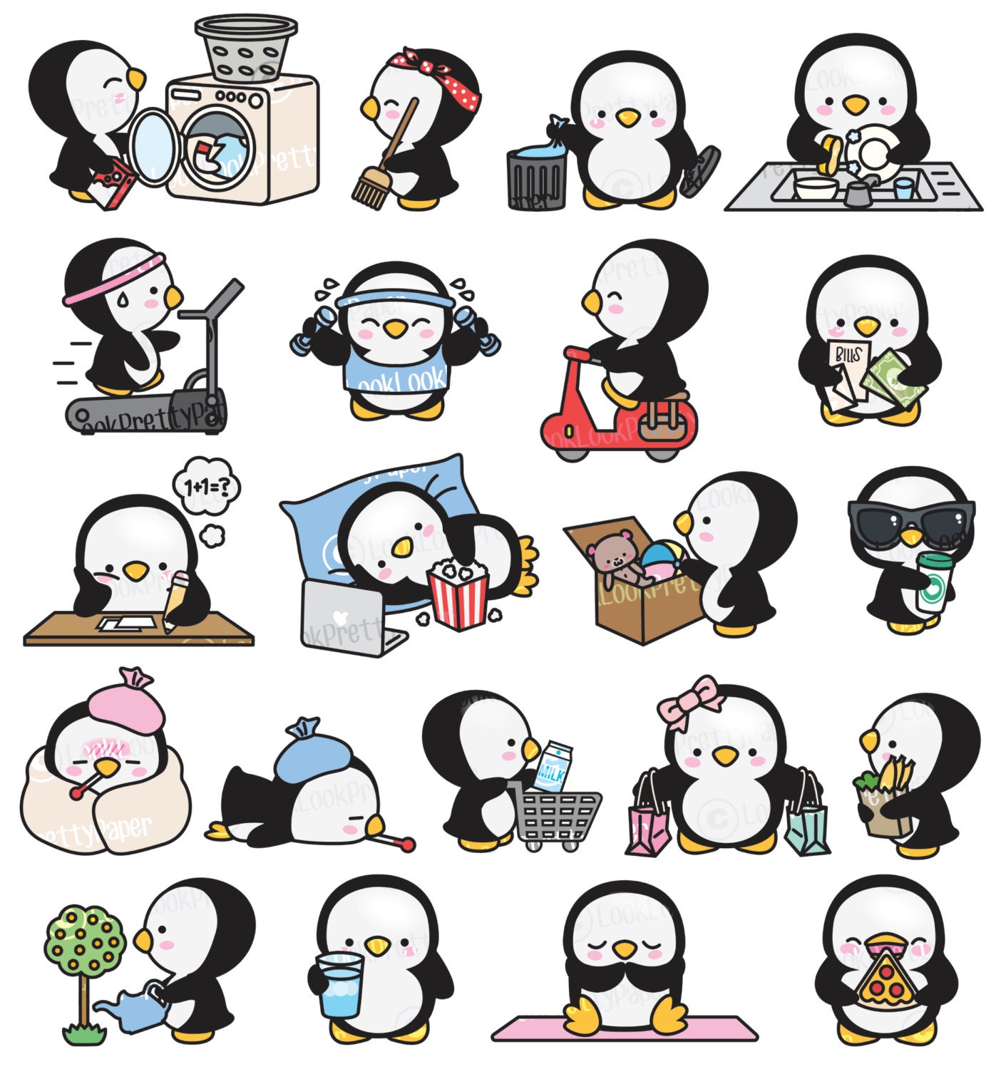 Premium Vector Clipart Kawaii Pearl the Penguin Cute - Etsy