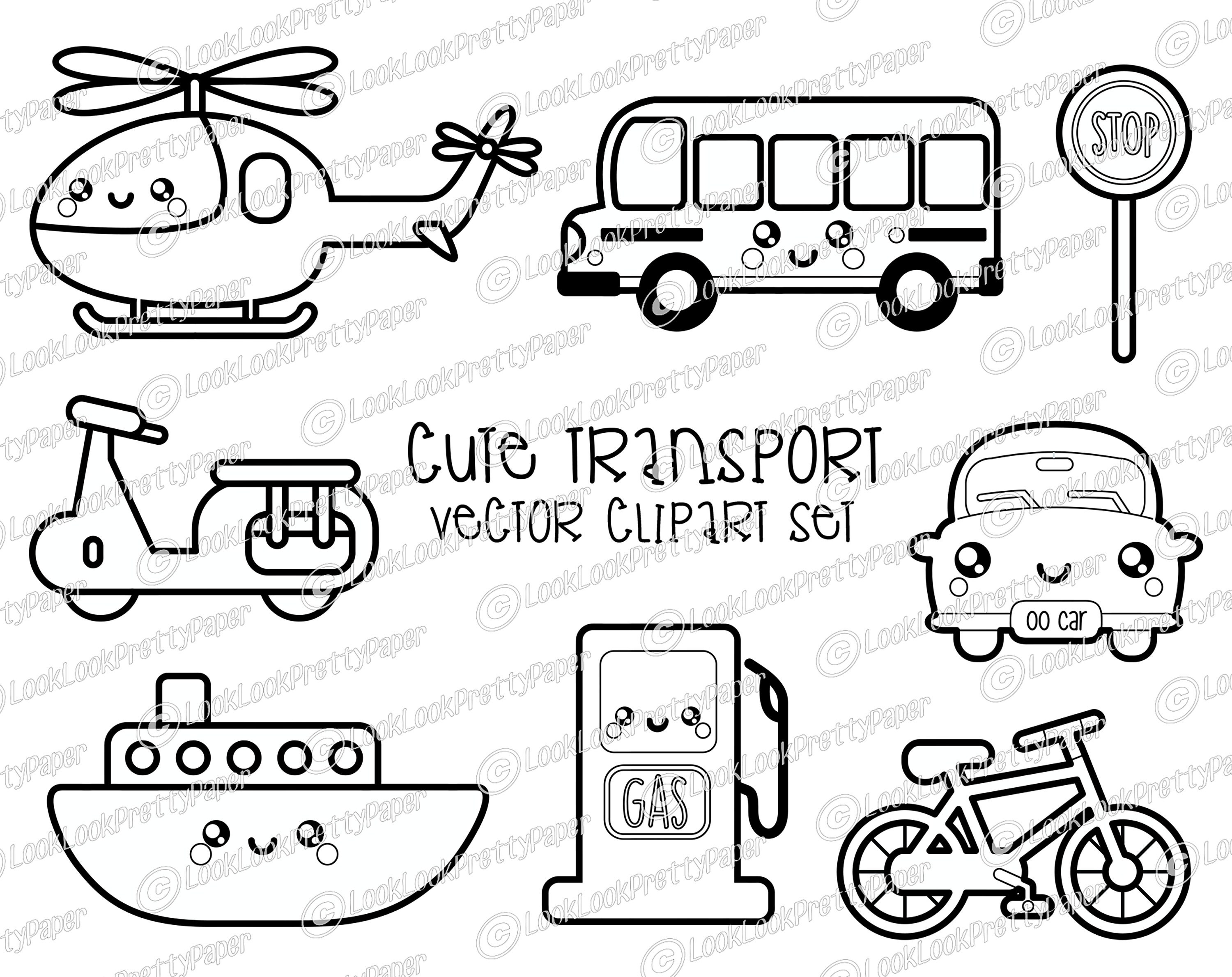 Land Transport Clipart Black And White Car