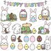 Premium Vector Clipart Kawaii Easter Cute Easter Clipart - Etsy