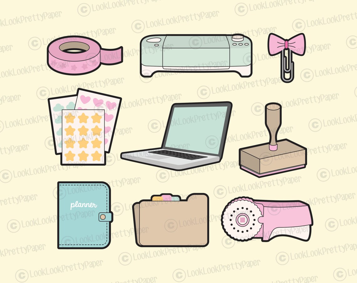 Premium Vector Clipart Kawaii Planning Clipart Cute - Etsy España
