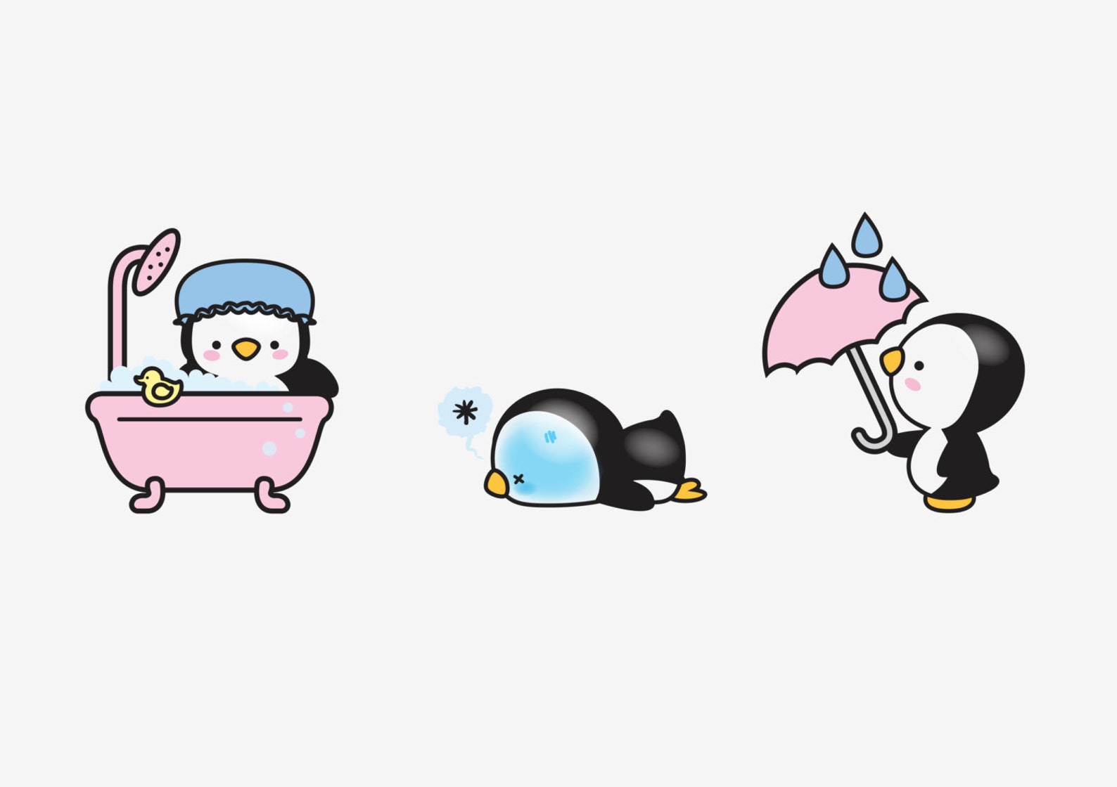 Premium Vector Clipart Kawaii Pearl the Penguin Cute | Etsy