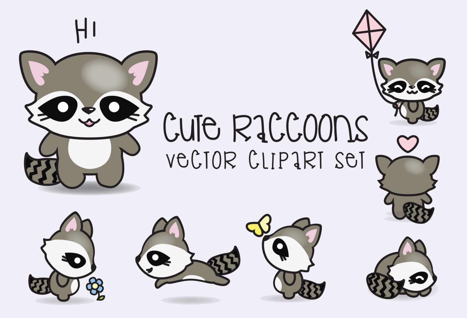 Cute Raccoon Clipart