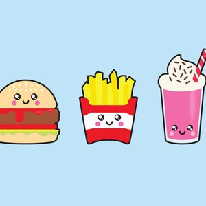 Premium Vector Clipart Kawaii Junk Food Clipart Kawaii Food Clip Art ...