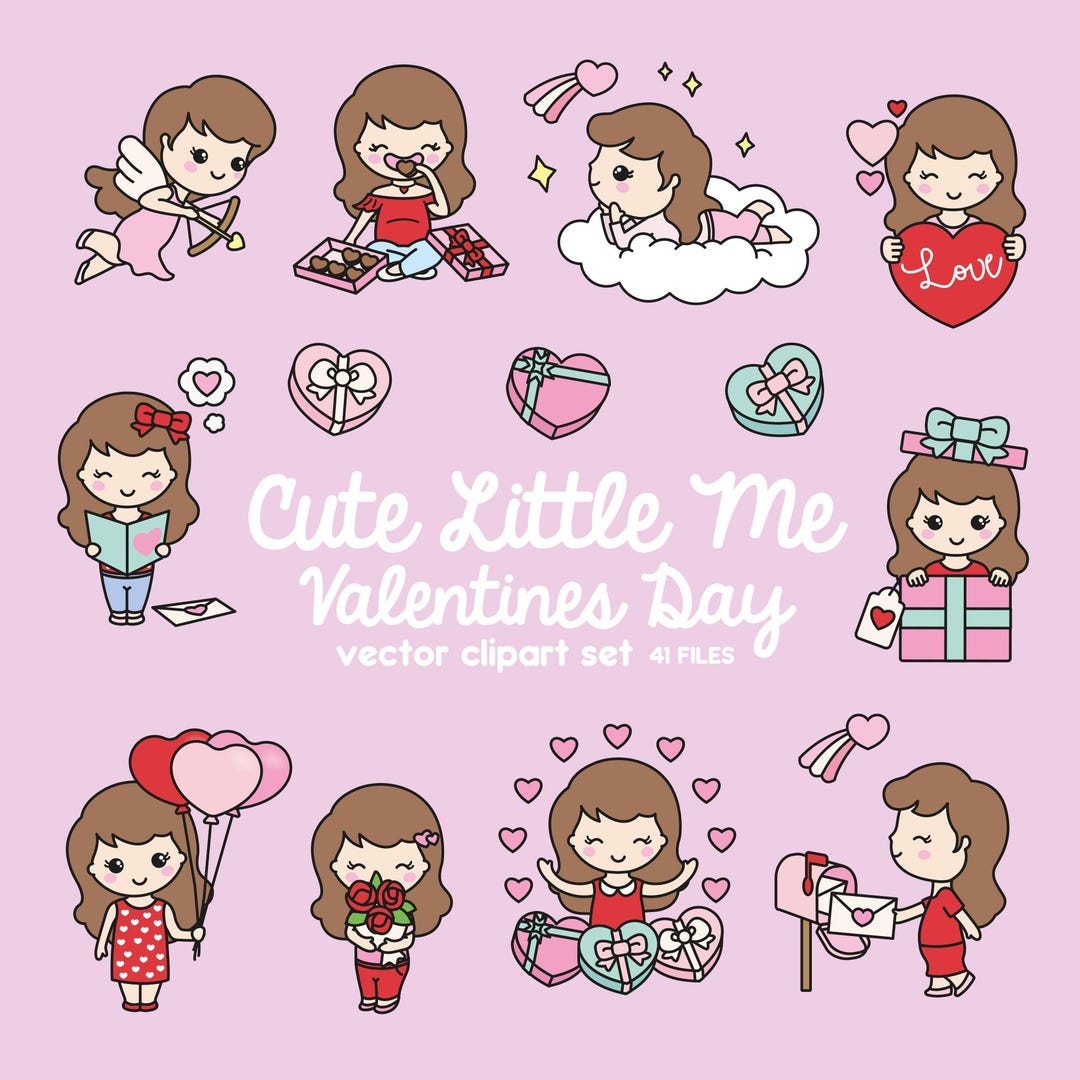 Premium Vector Clipart - Kawaii Valentines Day Cute Me - Valentines Day ...